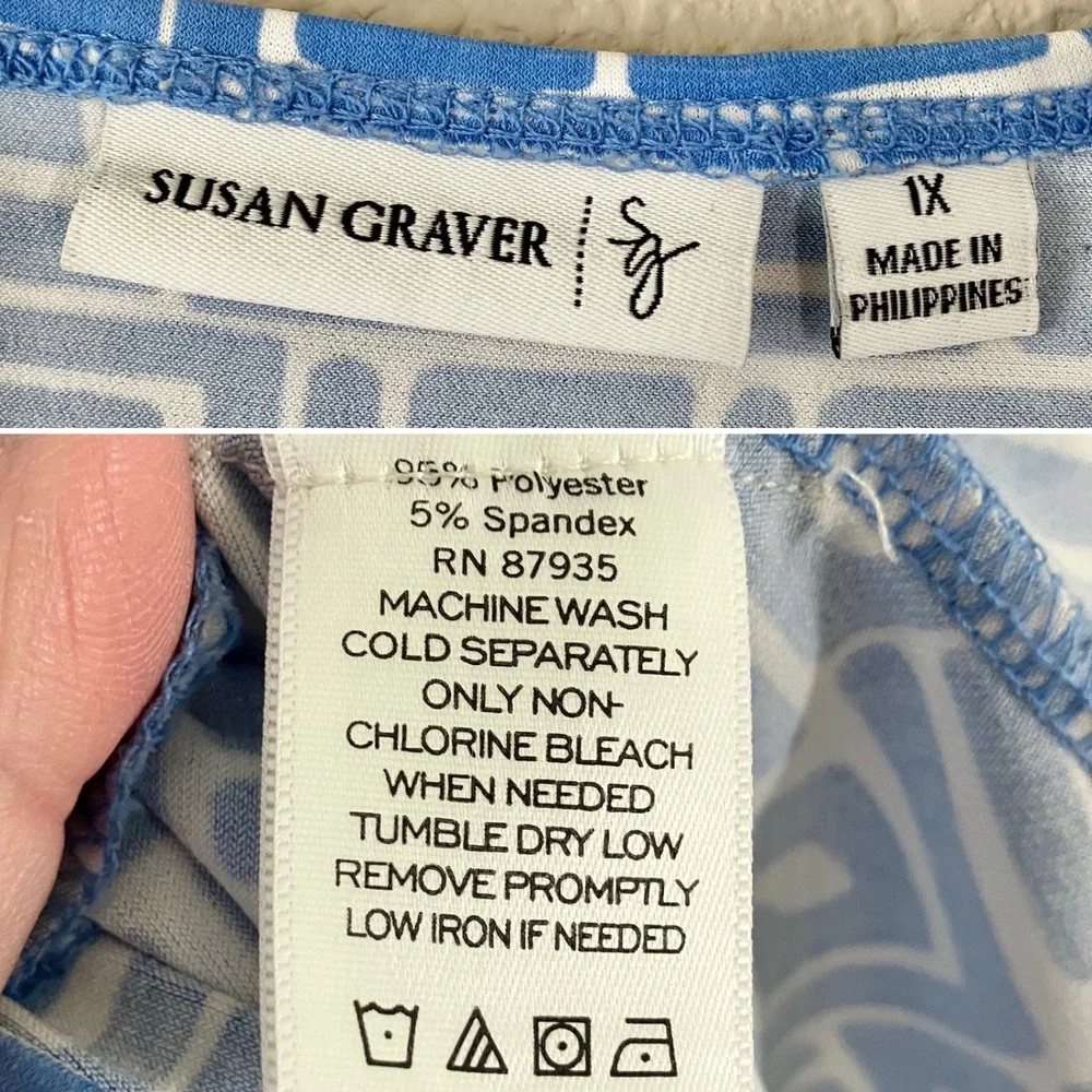 Susan Graver | Dresses | Susan Graver Trapeze Dress X Liquid Knit Greek ...